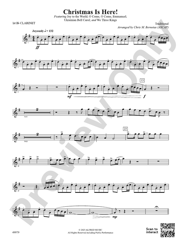 Christmas Is Here!: 1st B-flat Clarinet: 1st B-flat Clarinet Part ...