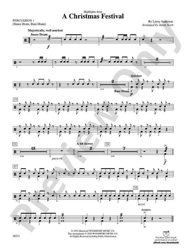 A Christmas Festival: 1st Percussion: 1st Percussion Part - Digital ...