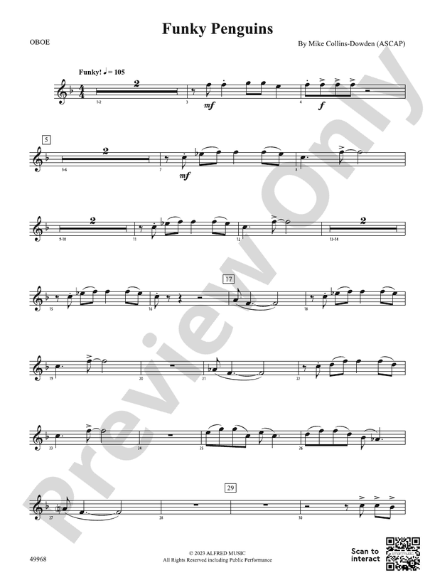 Funky Penguins: Oboe: Oboe Part - Digital Sheet Music Download