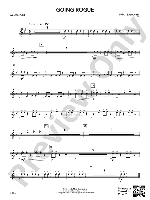 Going Rogue Xylophone Xylophone Part Digital Sheet Music Download
