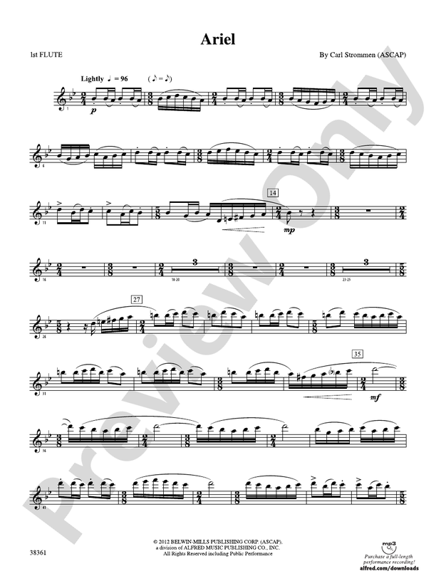 Ariel: Flute: Flute Part - Digital Sheet Music Download
