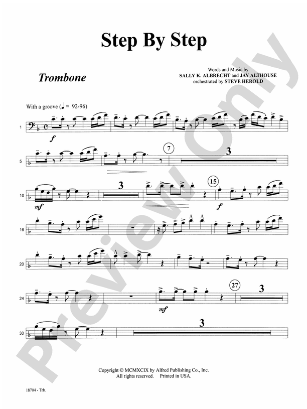 Step by Step: 1st Trombone: 1st Trombone Part - Digital Sheet Music ...