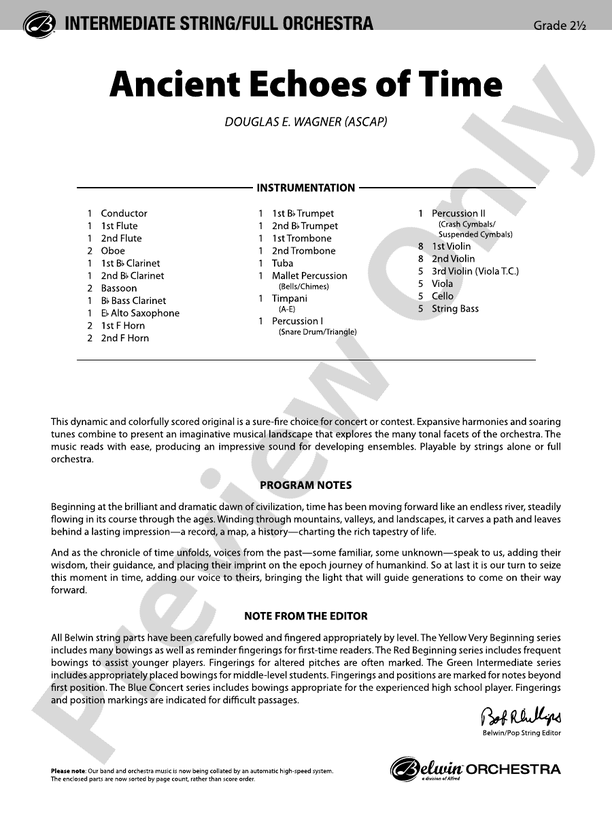 Ancient Echoes of Time: Score: Full Orchestra Score - Digital Sheet ...