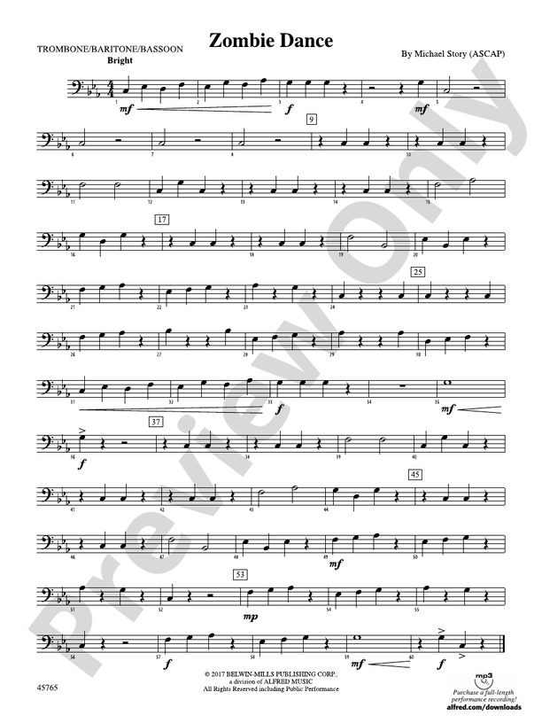 Zombie Dance: 1st Trombone: 1st Trombone Part - Digital Sheet Music ...