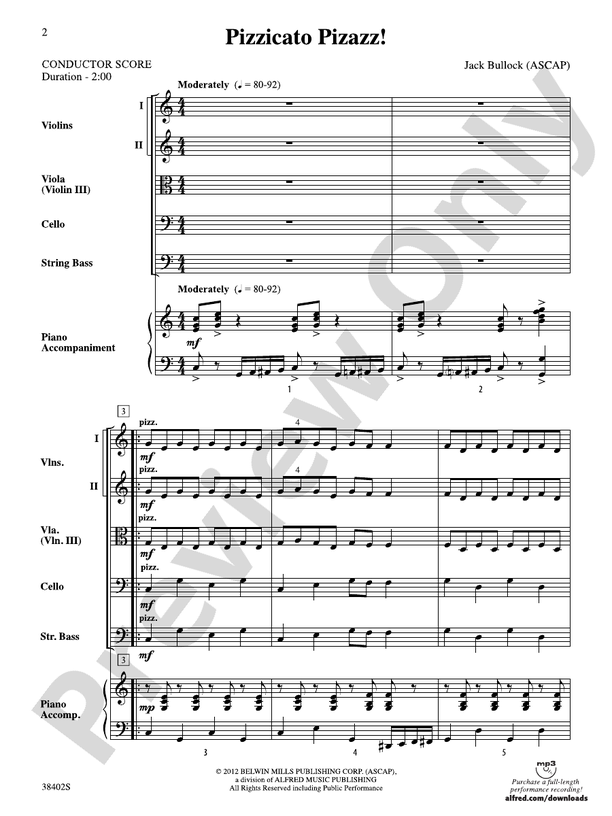 Pizzicato Pizazz!: String Orchestra Conductor Score & Parts: Jack Bullock - Digital Sheet Music ...