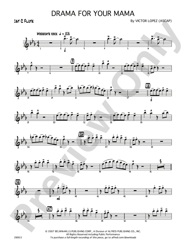 Drama for Your Mama: Flute: Flute Part - Digital Sheet Music Download