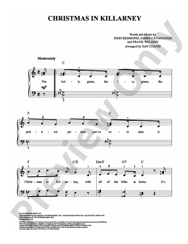 Christmas in Killarney: Easy Piano: John Redmond - Digital Sheet Music ...