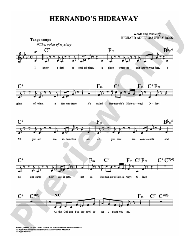 Hernando's Hideaway: Lead Sheet: Jerry Ross - Digital Sheet Music Download