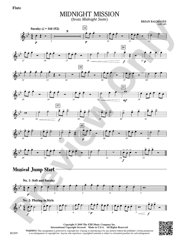 Midnight Mission (From Midnight Suite): Flute: Flute Part: Brian ...