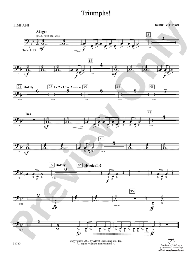 Triumphs!: Timpani: Timpani Part - Digital Sheet Music Download