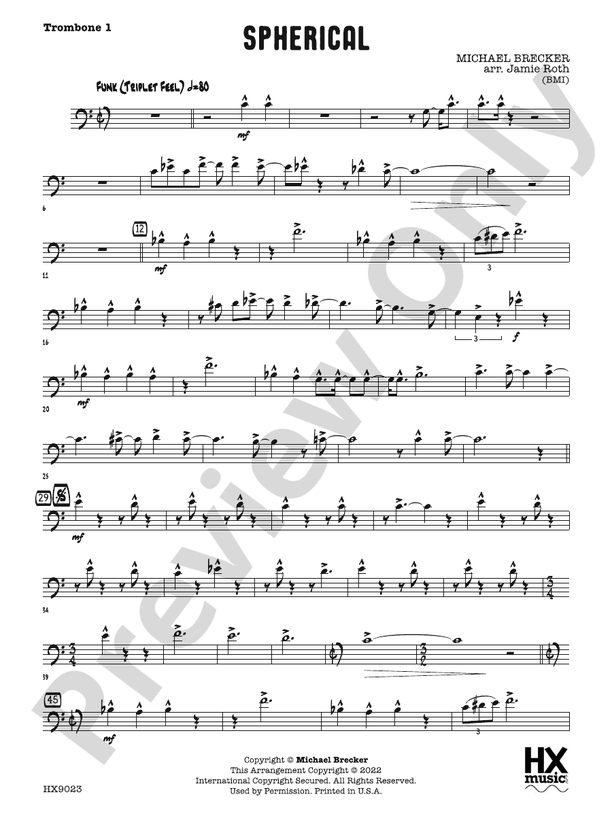 Spherical: Trombone 1: Trombone 1 Part: Michael Brecker - Digital Sheet ...