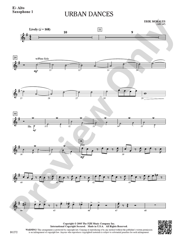 Urban Dances: E-flat Alto Saxophone 1: E-flat Alto Saxophone 1 Part: Erik Morales - Digital ...