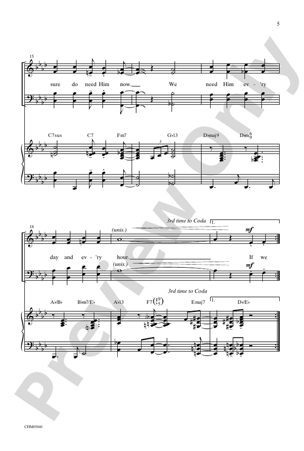 If We Ever Needed the Lord Before (We Sure Do Need Him Now): SATB ...