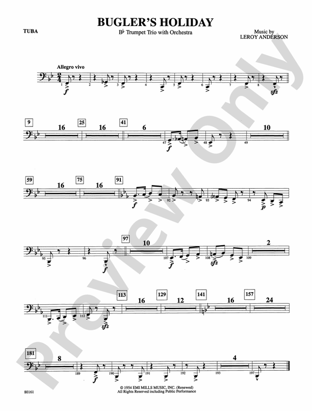Bugler's Holiday: Tuba: Tuba Part - Digital Sheet Music Download