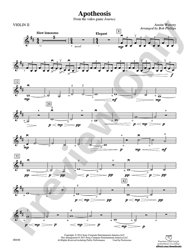 Apotheosis: 2nd Violin: 2nd Violin Part - Digital Sheet Music Download