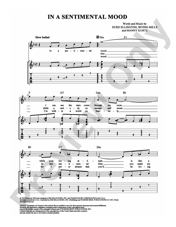In a Sentimental Mood: Guitar TAB: Duke Ellington - Digital Sheet Music ...