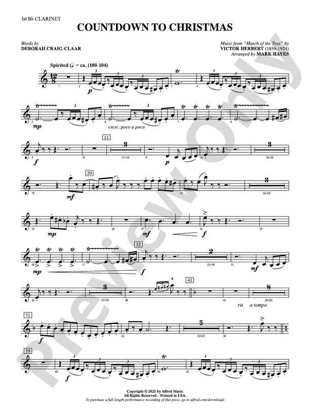 Countdown to Christmas: 1st B-flat Clarinet: 1st B-flat Clarinet Part ...