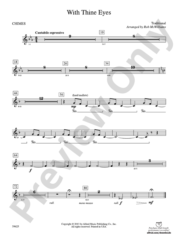 With Thine Eyes: Chimes: Chimes Part - Digital Sheet Music Download
