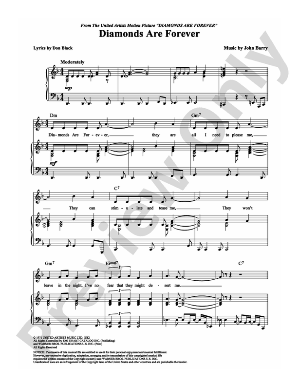 Diamonds Are Forever: Piano/Vocal/Chords: Shirley Bassey - Digital ...