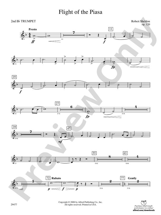 Flight of the Piasa: 2nd B-flat Trumpet: 2nd B-flat Trumpet Part - Digital Sheet Music Download