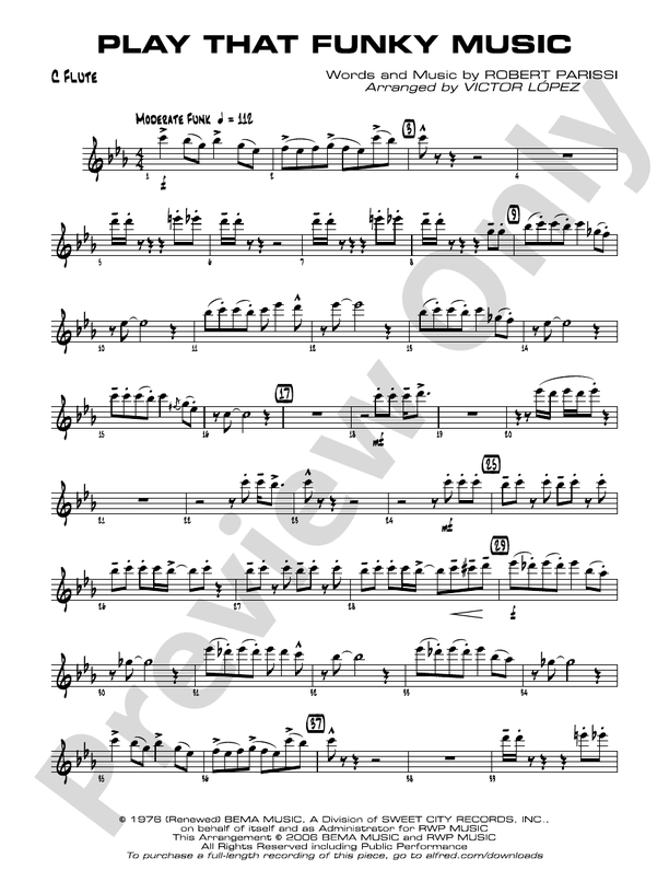 Play That Funky Music: Flute: Flute Part - Digital Sheet Music Download
