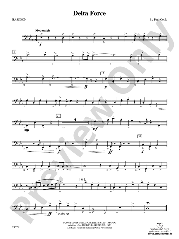 Delta Force: Bassoon: Bassoon Part - Digital Sheet Music Download