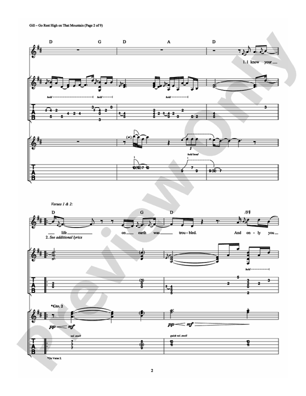 Go Rest High On That Mountain: Guitar TAB: Vince Gill - Digital Sheet ...