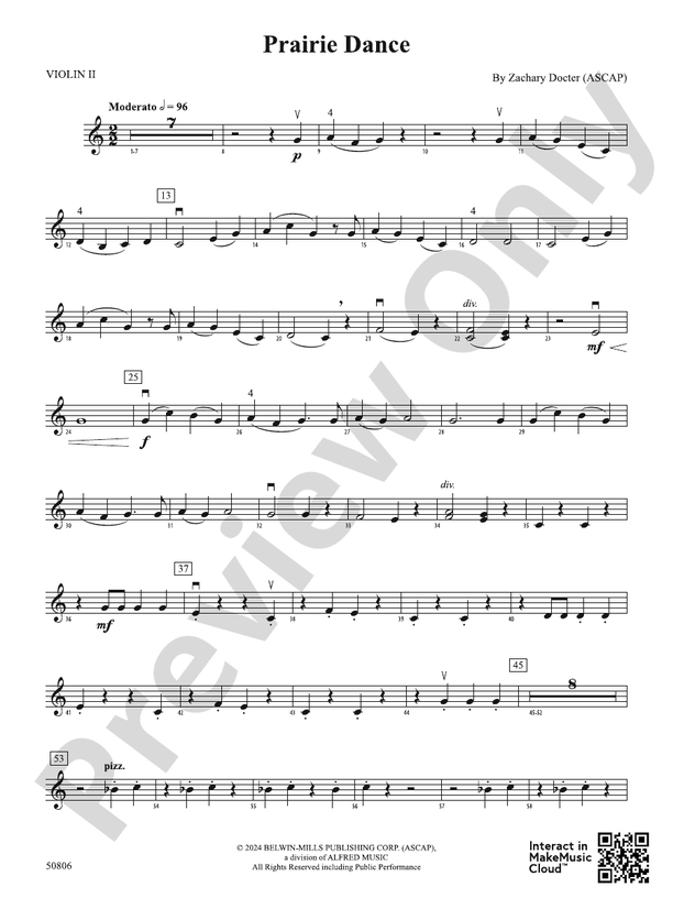 Prairie Dance: 2nd Violin: 2nd Violin Part - Digital Sheet Music Download