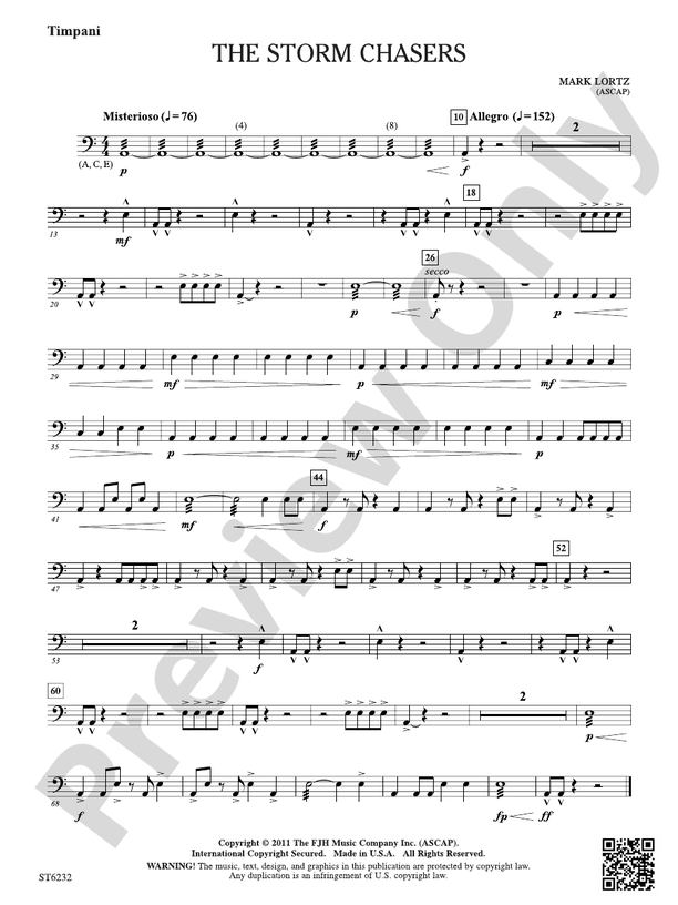 The Storm Chaser: Timpani (opt.): Timpani (opt.) Part: Mark Lortz ...