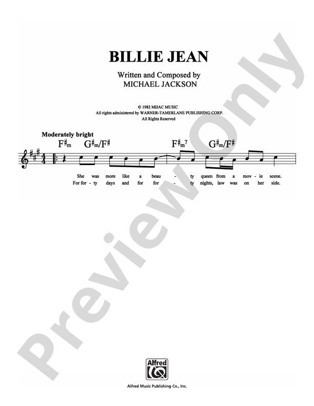 Billie Jean: Lead Sheet: Michael Jackson - Digital Sheet Music Download