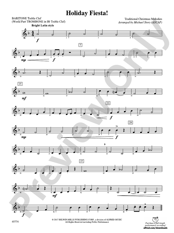Holiday Fiesta!: Baritone T.C.: Baritone T.C. Part - Digital Sheet ...