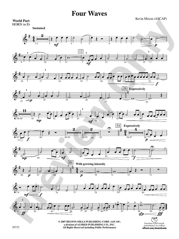 Four Waves: (wp) 1st Horn in E-flat: (wp) 1st Horn in E-flat World Part ...