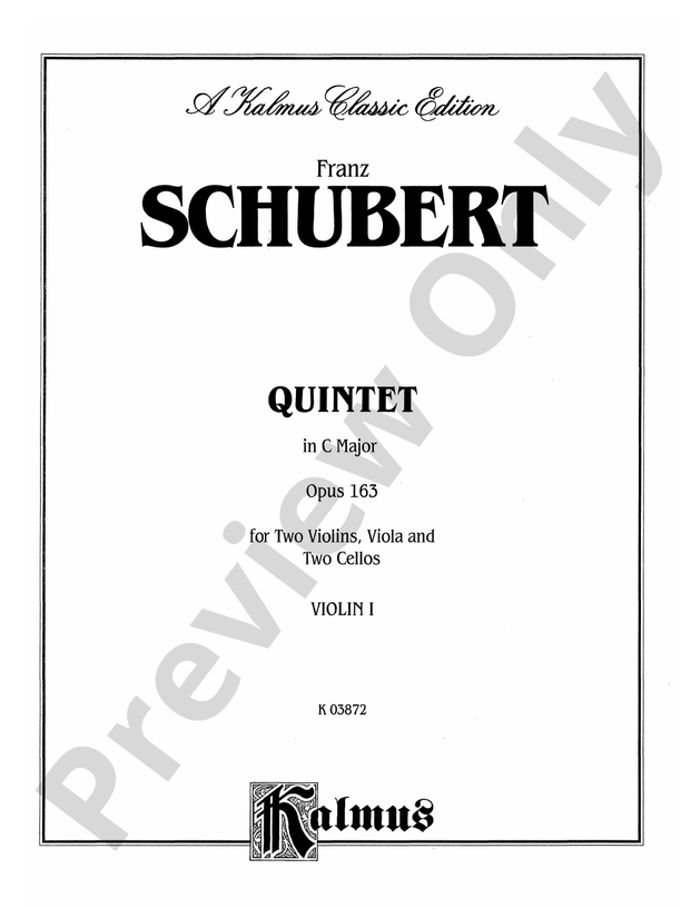 String Quintet in C Major, Op. 163: String Quintet Book: Franz Schubert - Digital Sheet Music ...