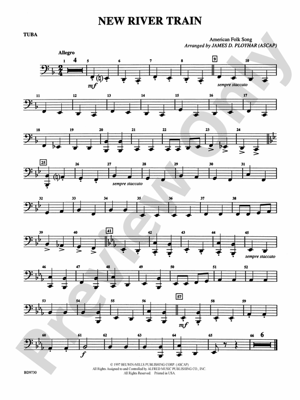 New River Train (American Folk Song): Tuba: Tuba Part - Digital Sheet ...