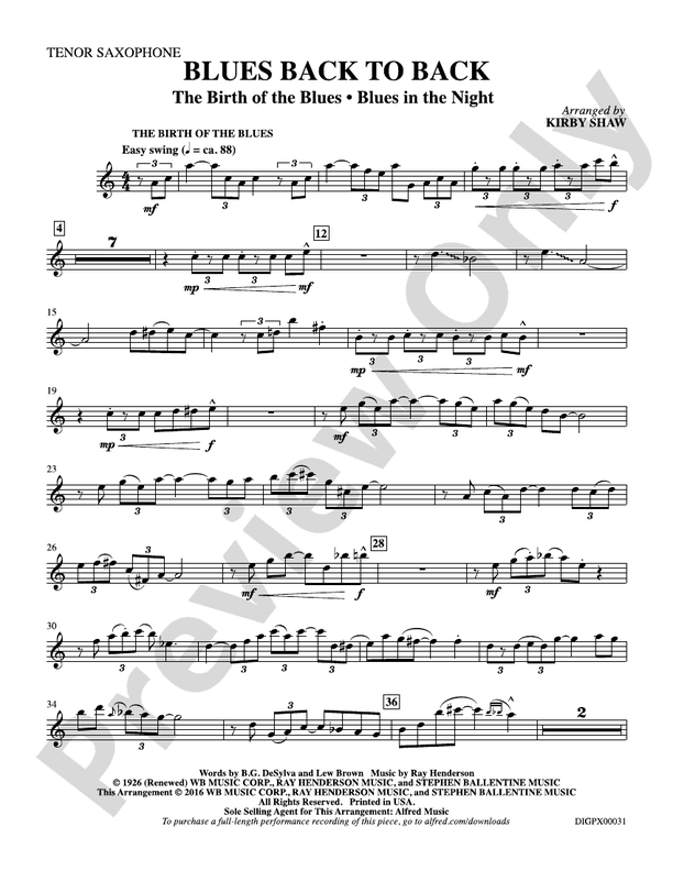 Blues Back to Back: B-flat Tenor Saxophone: B-flat Tenor Saxophone Part ...