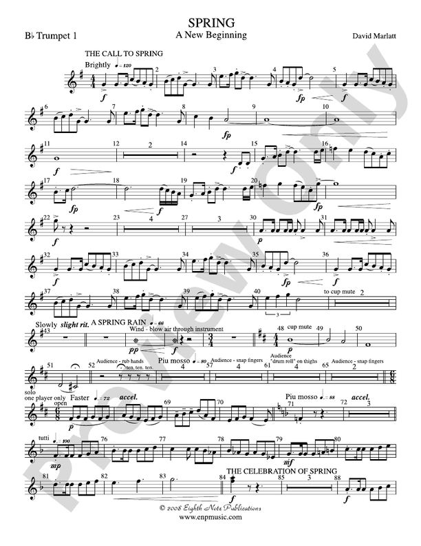 Spring (A New Beginning): 1st B-flat Trumpet: 1st B-flat Trumpet Part ...