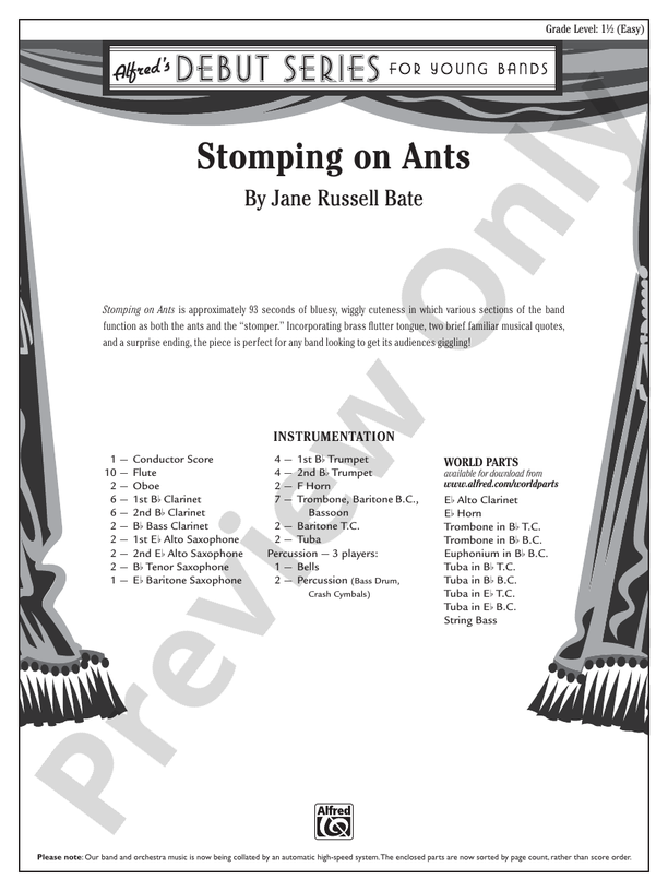 Stomping on Ants: Score: Concert Band Score - Digital Sheet Music Download