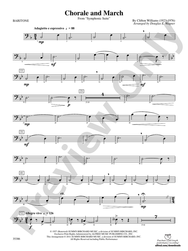 Chorale and March: Baritone B.C.: Baritone B.C. Part - Digital Sheet ...