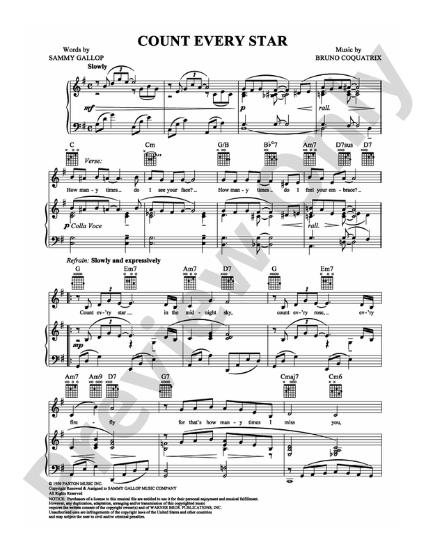 Count Every Star: Piano/Vocal/Chords: Donnie and the Dreamers - Digital ...