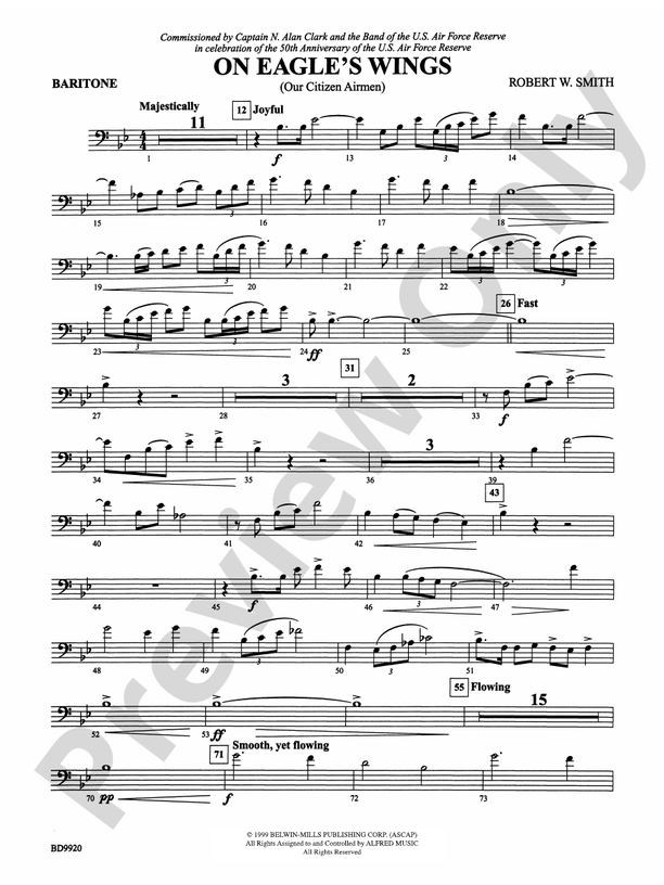 On Eagle's Wings: Baritone B.C.: Baritone B.C. Part - Digital Sheet Music Download