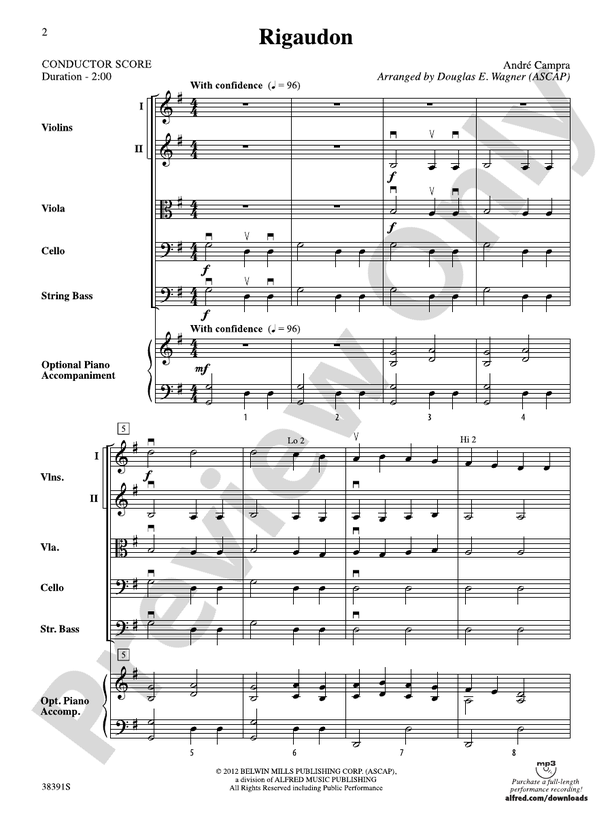 Rigaudon: Score: String Orchestra Score - Digital Sheet Music Download