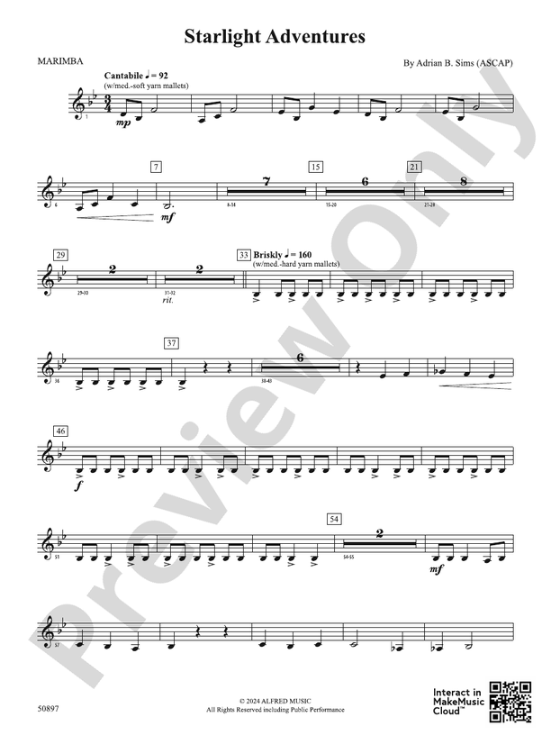 Starlight Adventures: 2nd Mallet Percussion: 2nd Mallet Percussion Part ...