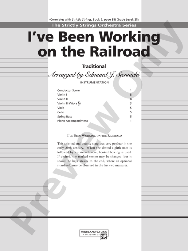 I've Been Working on the Railroad: String Orchestra Conductor Score ...