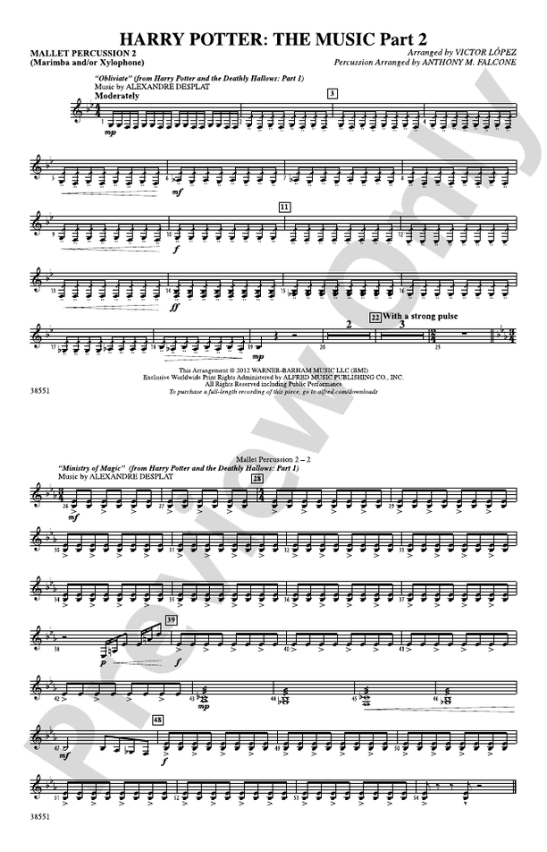 Harry Potter: The Music, Part 2: 2nd Mallet Percussion: 2nd Mallet ...