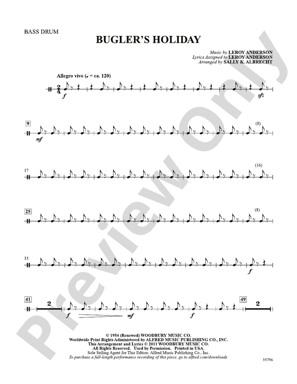 Bugler's Holiday: Bass Drum: Bass Drum Part - Digital Sheet Music Download