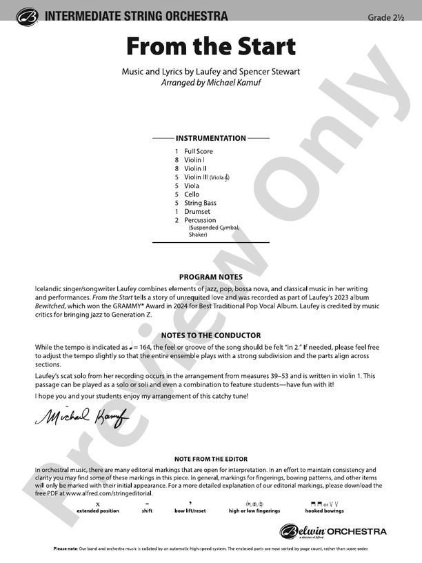 From the Start: Score: String Orchestra Score - Digital Sheet Music ...
