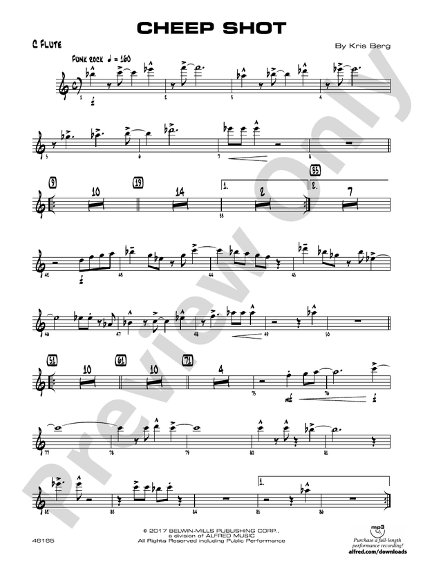 Cheep Shot: Flute: Flute Part - Digital Sheet Music Download
