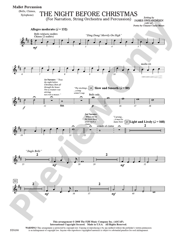 The Night Before Christmas (for Narration, String Orchestra, and ...