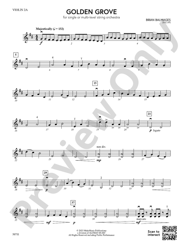 Golden Grove: Violin 2A: Violin 2A Part - Digital Sheet Music Download