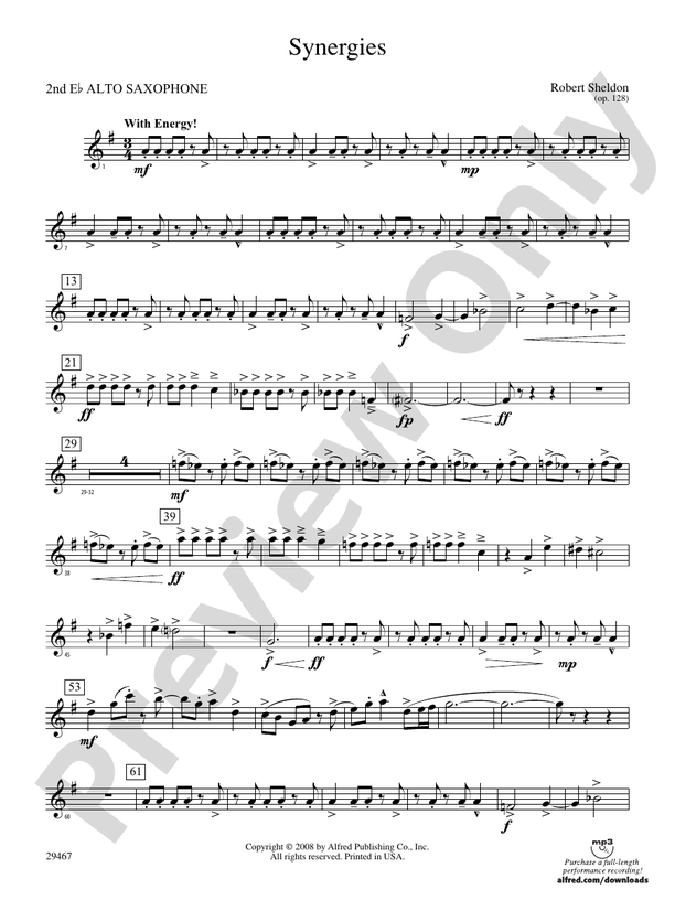 Synergies: 2nd E-flat Alto Saxophone: 2nd E-flat Alto Saxophone Part - Digital Sheet Music Download